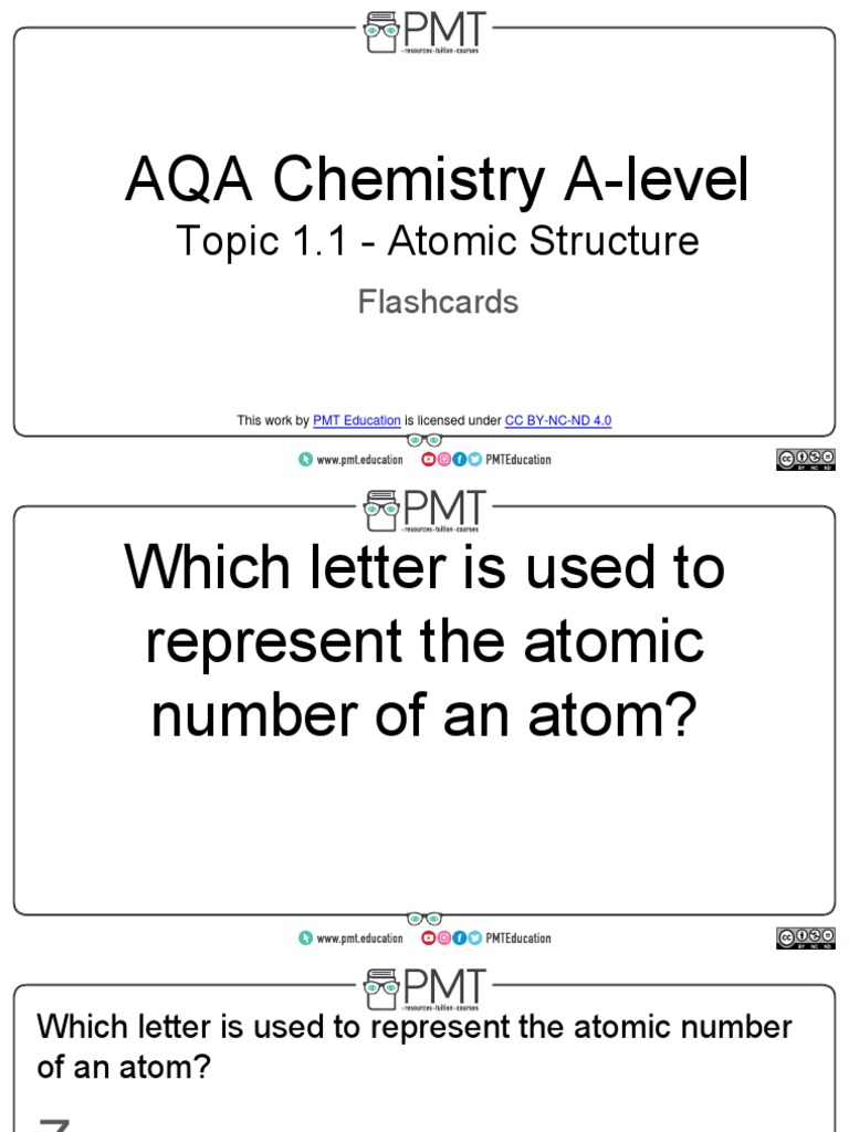 AQA A-Level Chemistry: Atomic Structure | PDF | Time Of Flight Mass ...