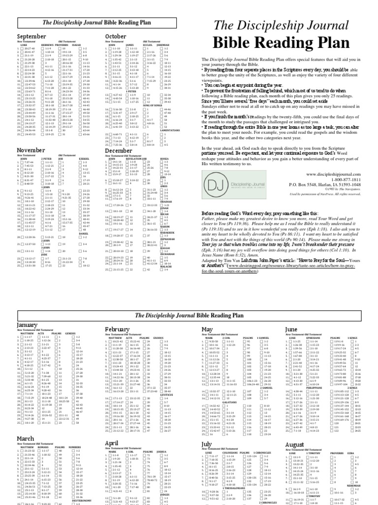 Bible Reading Plan: The Discipleship Journal | PDF | Bible | Old Testament