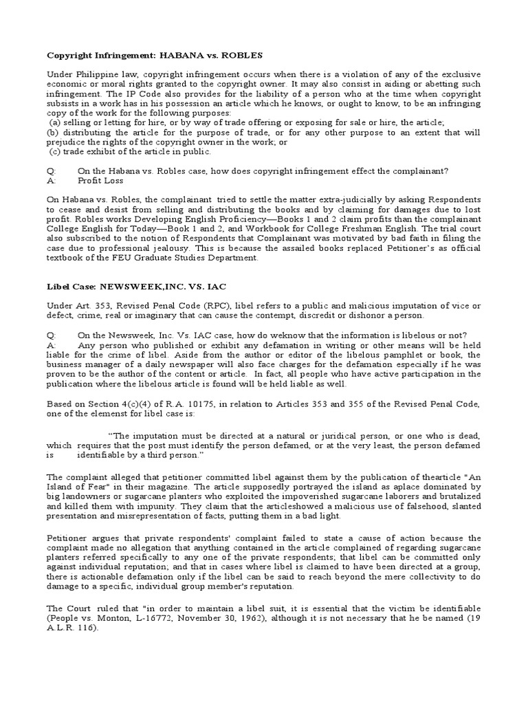 Case Study | PDF | Defamation | Privacy