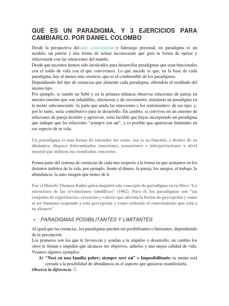 PARADIGMA | PDF | Paradigma | Mente