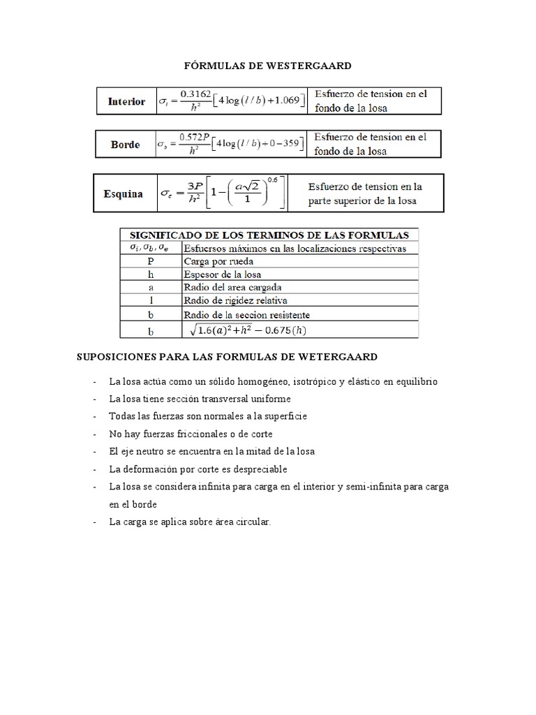 Fórmulas de Westergaard | PDF