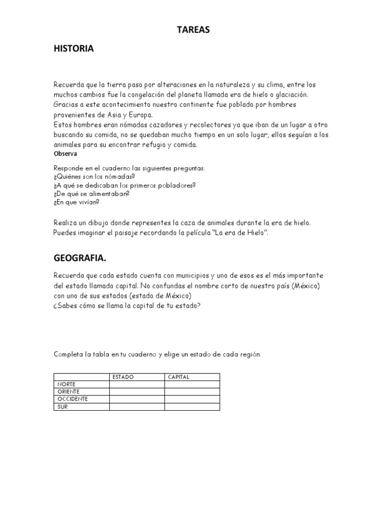 Actividades Escolares Multidisciplinarias | PDF | Era de Hielo