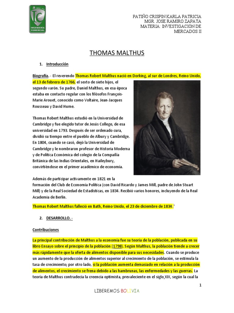 Thomas Malthus | PDF