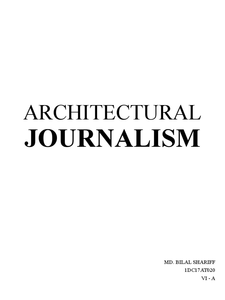 Architectural Journalism | PDF | Journalism | Communication