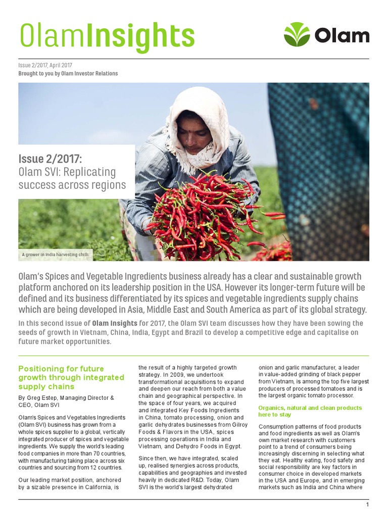 Olam Insight Issue2 April2017 Web | PDF | Agriculture | Spice