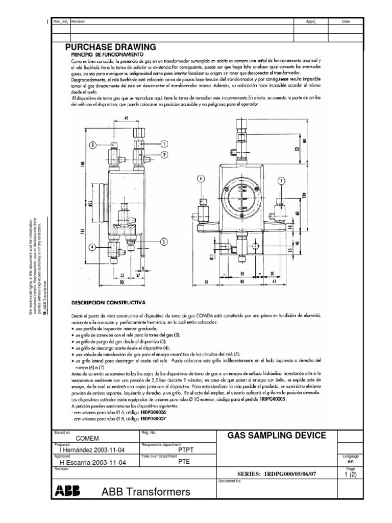 Purchase Drawing: ABB Transformers | PDF