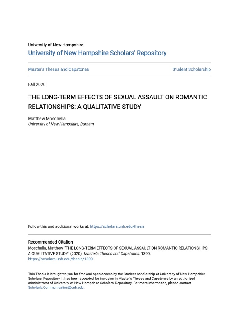 Long-Term Effects of Sexual Assault Study | PDF | Victimisation ...