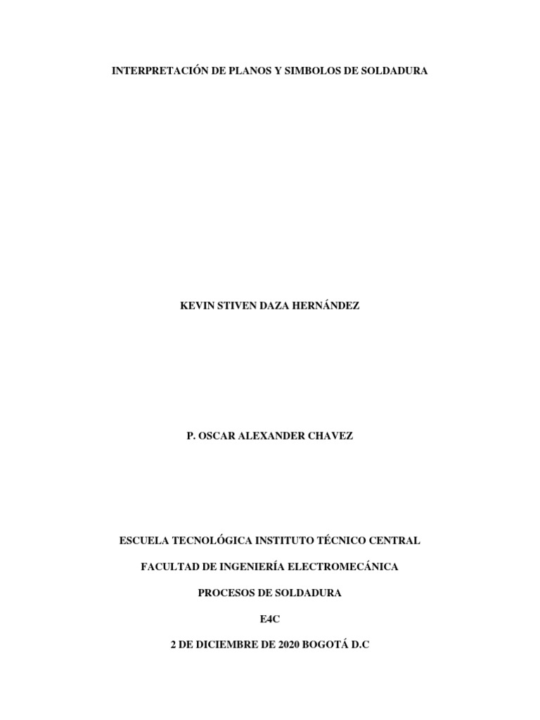 Trabajo 3 Simbología de La Soldadura. Kevin Daza | PDF | Perspectiva ...