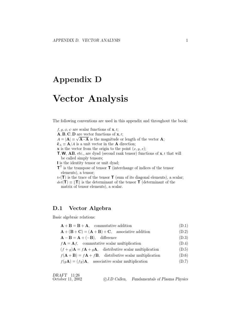 Vector Analysis | PDF | Teaching Methods & Materials | Science ...