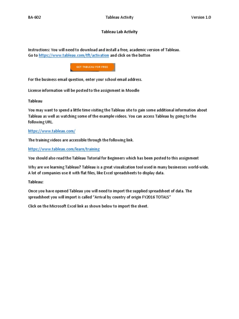 Tableau Lab Example | PDF | Microsoft Excel | Spreadsheet