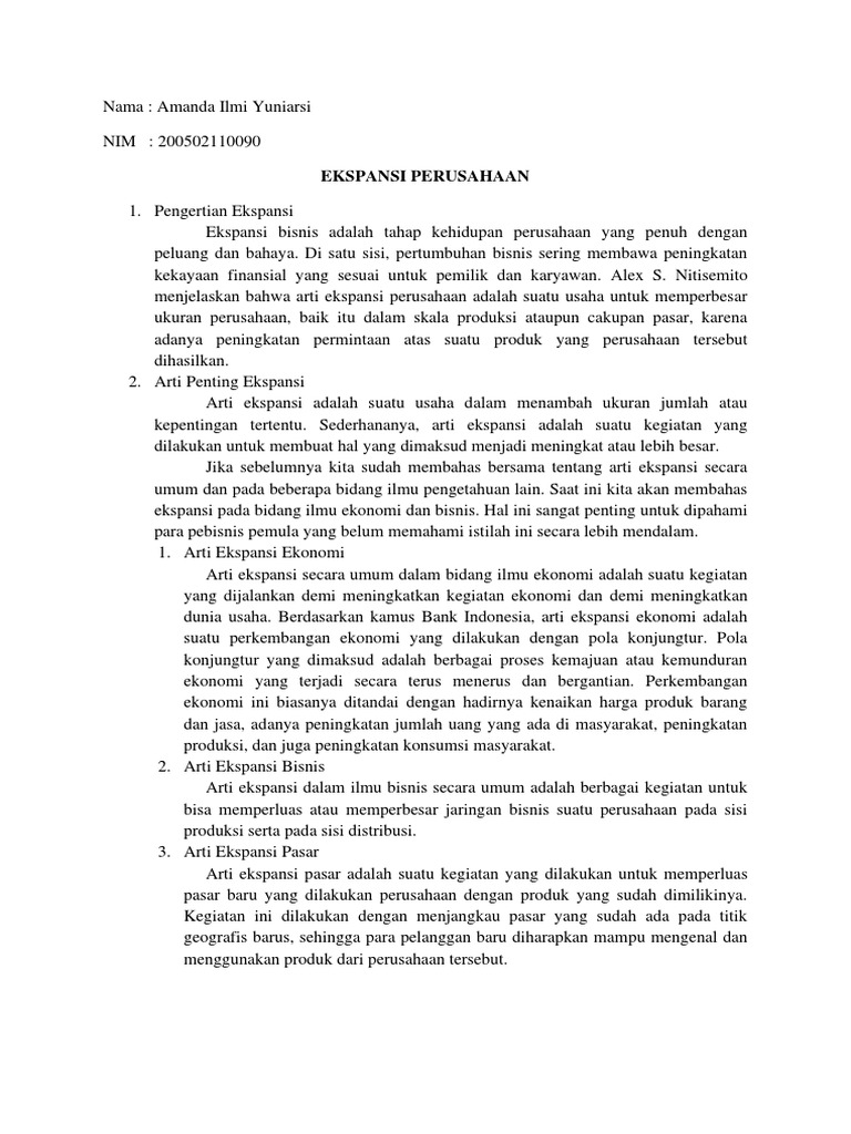 Arti dan Pentingnya Ekspansi Bisnis | PDF