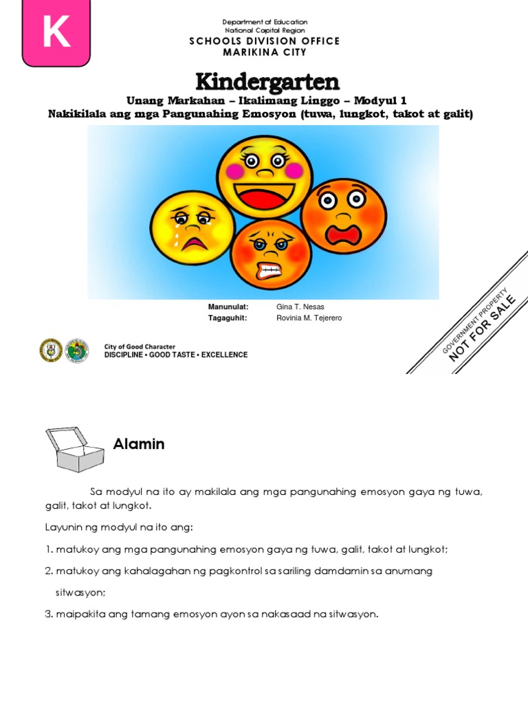 Kinder - Q1 - Week5 - Modyul 1 | PDF