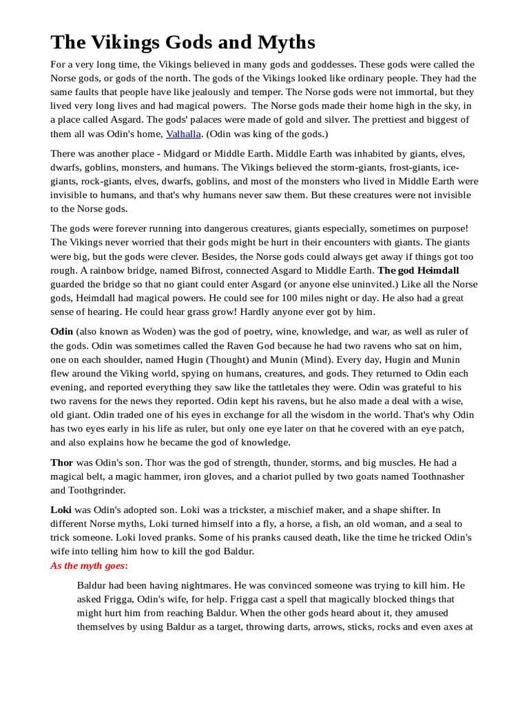 Viking Myths and Gods | PDF | Norse Mythology | Loki