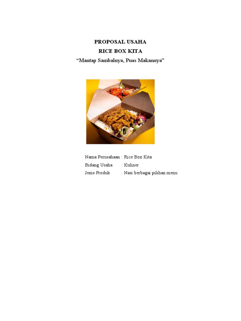 Proposal Usaha Rice Box-1 | PDF