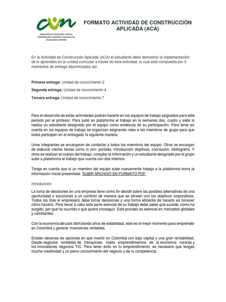 Aca 1,2.3 Aca Electiva Complementaria Ii | PDF | Conocimiento | Inversiones