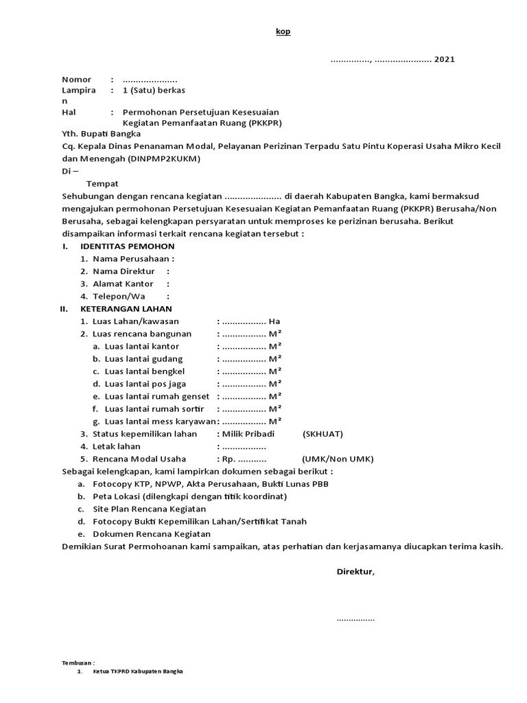 Permohonan PKKPR | PDF