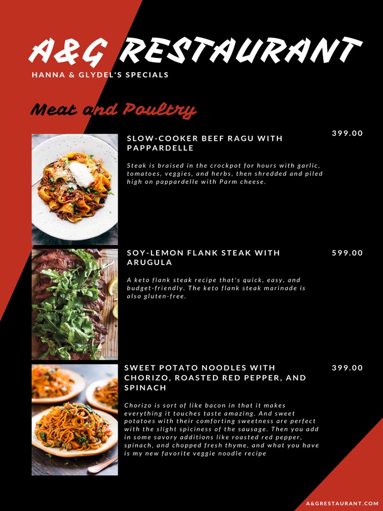 A&G Restaurant: ND Poultry | PDF | Soup | Foods