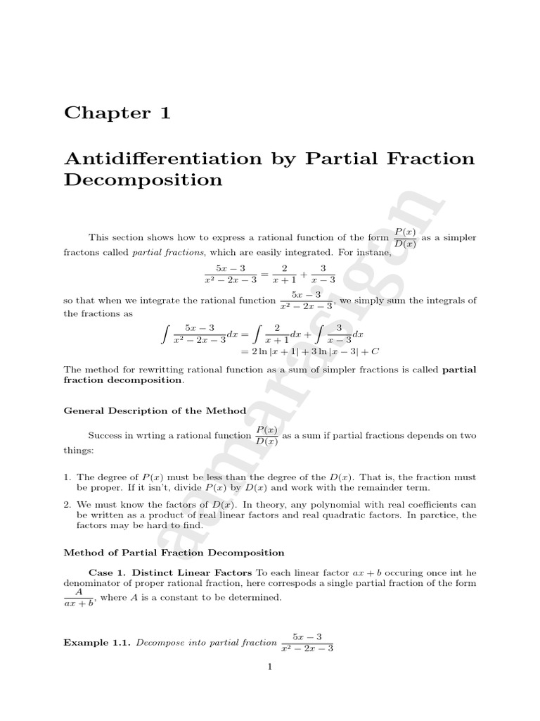 Calculus: Partial Fraction Decomposition | PDF | Factorization ...