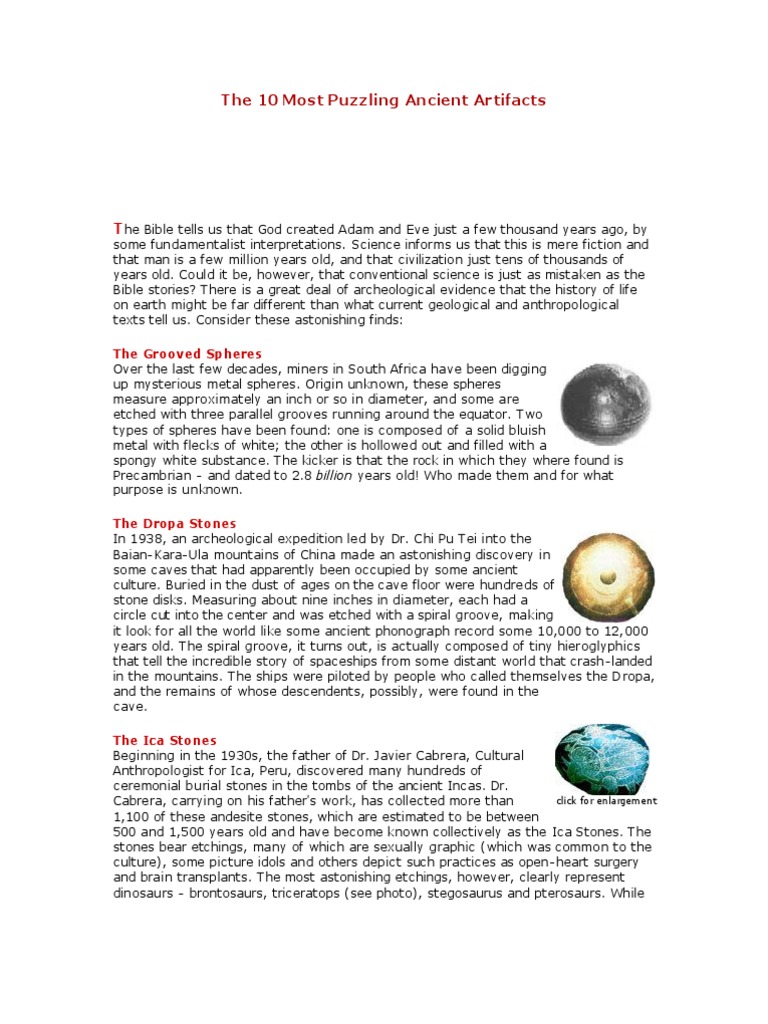 Ancient Artifacts | PDF | Fossil | Archaeology