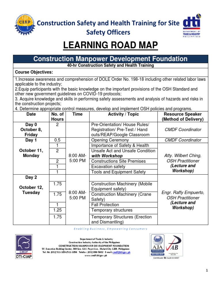 COSH Learning Road Map | PDF | Occupational Safety And Health | Safety