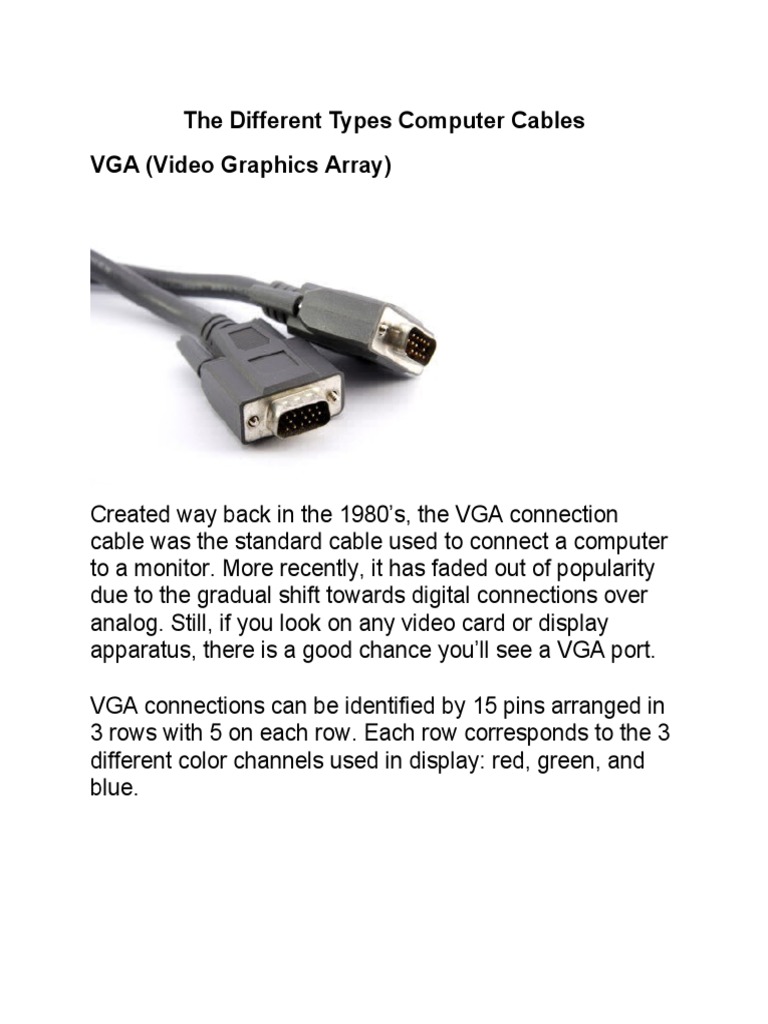 Computer Parts and Cables | PDF | Central Processing Unit | Usb