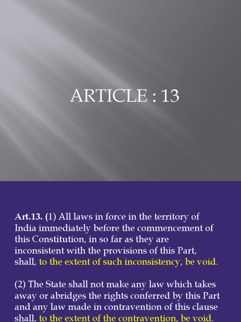 Art.13 Constitution II | PDF | Judicial Review | Constitution