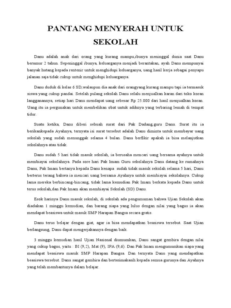 Cerpen Pendidikan | PDF