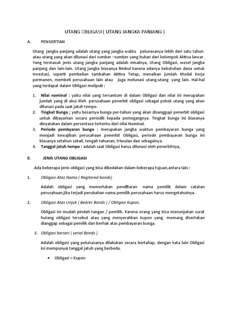 Utang Obligasi | PDF | Hukum