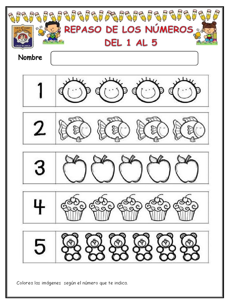 Repaso de Los Numeros 1 Al 5 | PDF