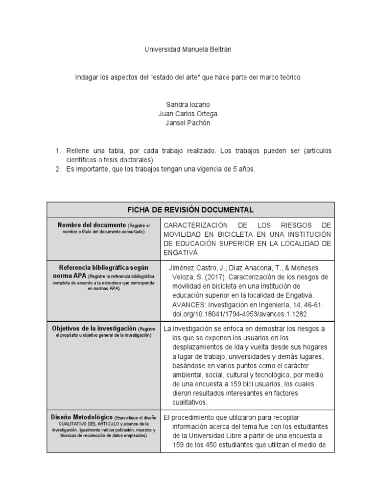Ficha de Revisión Documental | PDF | Bogotá | Transporte