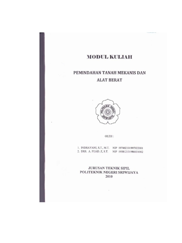 Modul PTM Dan Alat Berat Politeknik Negeri Sriwijaya | PDF
