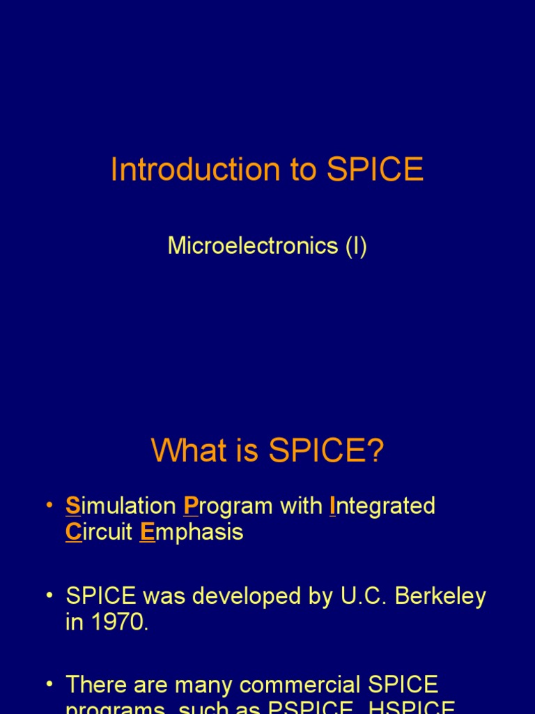 SPICE 介绍 | PDF
