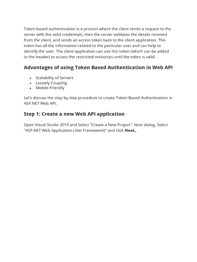 Advantages of Using Token Based Authentication in Web API | PDF ...
