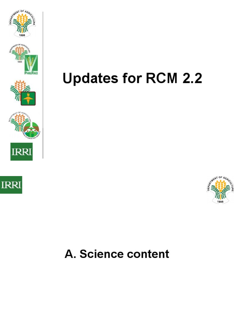 2 - Updates For RCM 2.2 | PDF | Rice | Sowing