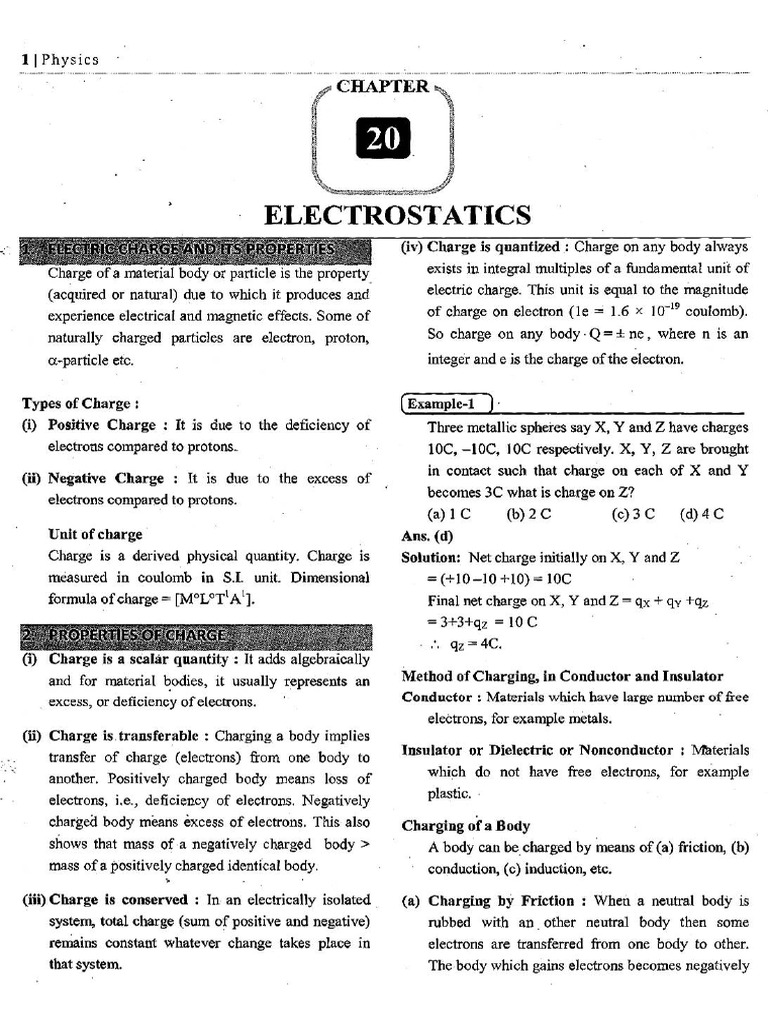Phy Booklet-7 Electrostatics | PDF