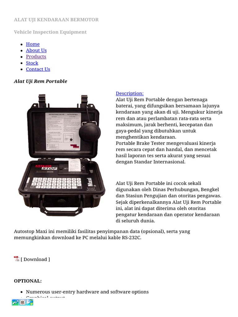 Distributor Alat Uji Rem Portable | PDF | Teknologi & Rekayasa