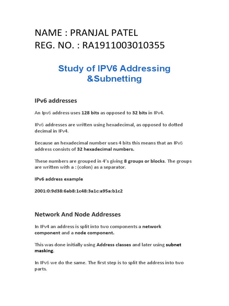Ipv6 Case Study | PDF | I Pv6 | Telecommunications