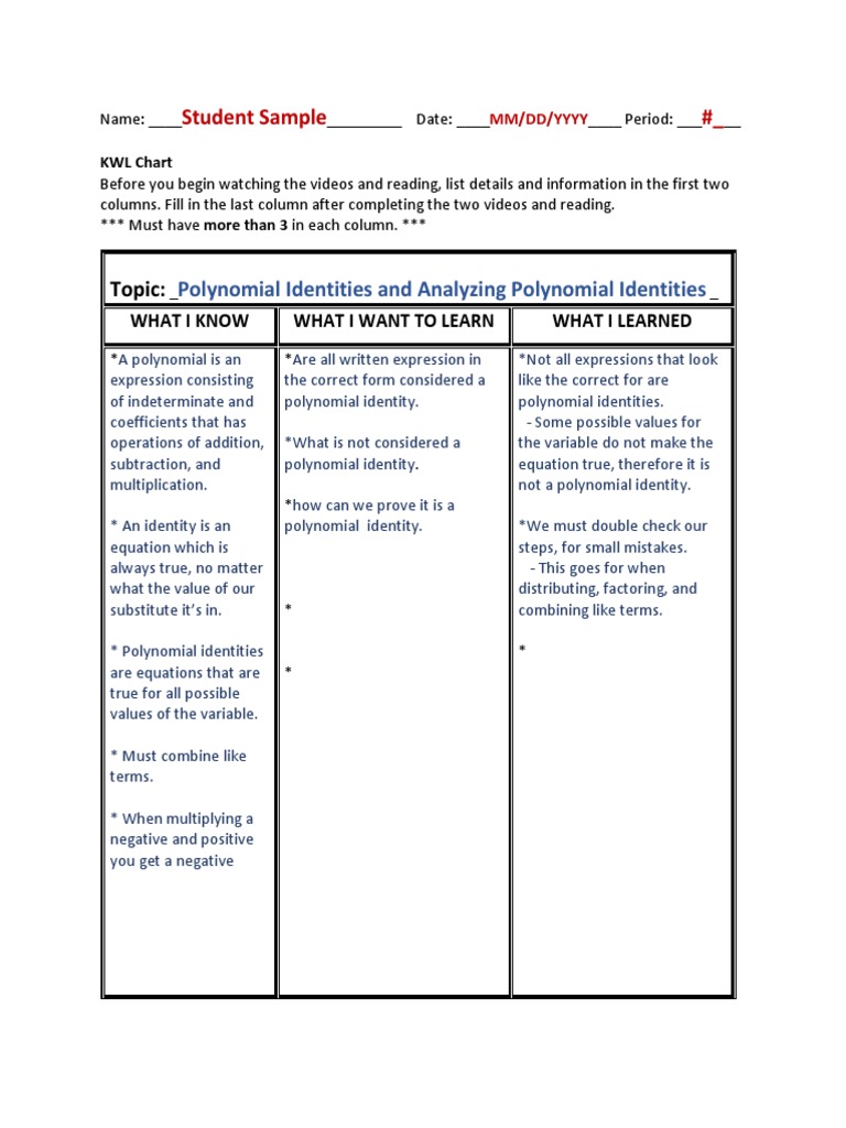 Student Sample Graphic Organizer | PDF | Polynomial | Algorithms