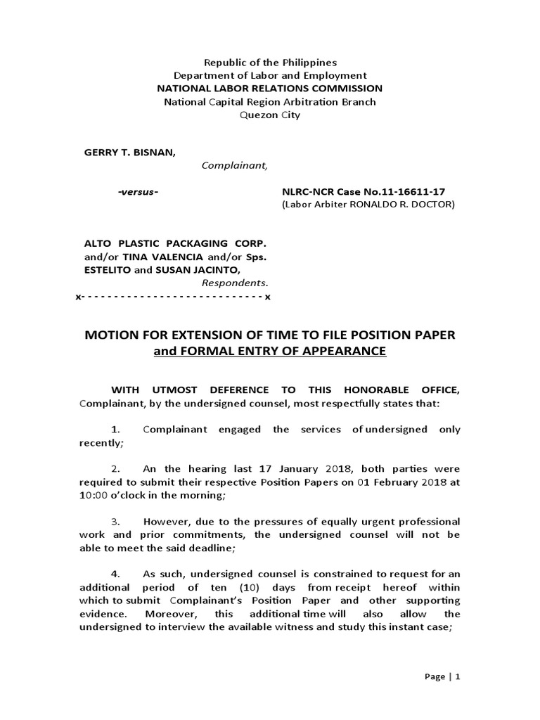 Entry of Appearance | PDF | Judiciaries | Common Law
