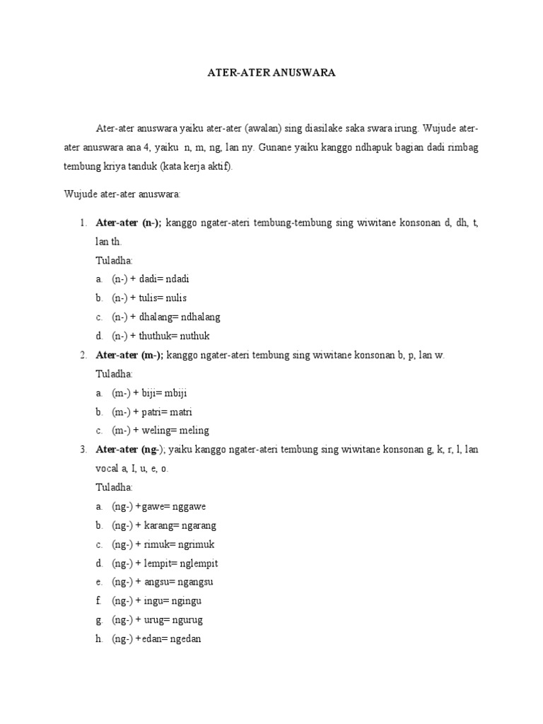 VII (2) BJ-Ater-ater Anuswara | PDF