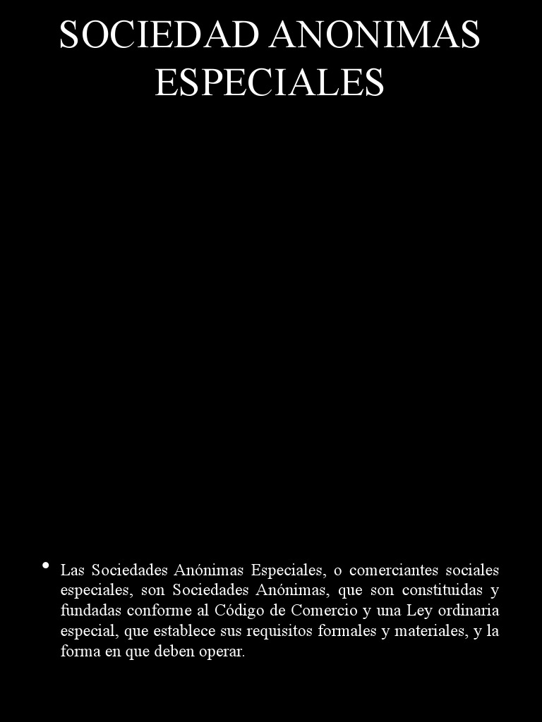 Sociedades Anónimas Especiales. | PDF | Bancos | Sociedad de responsabilidad limitada