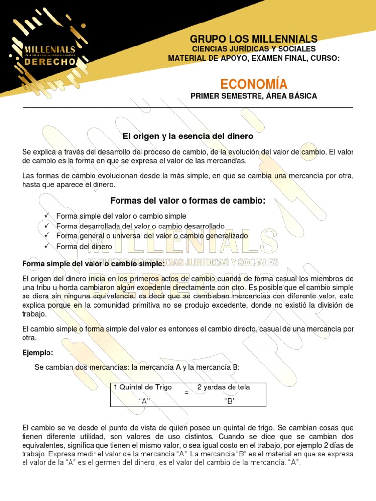 ECONOMÍA Examen Final | Descargar gratis PDF | Bienes | Oferta (economía)