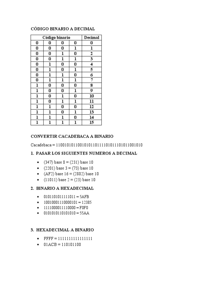 Binary to Decimal Conversion Guide | PDF