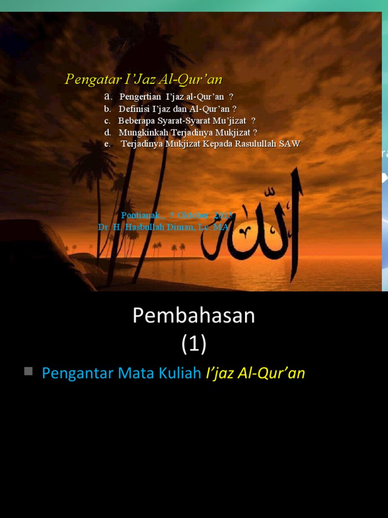 3 Mata Kuliah Ijaz Al Quran | PDF