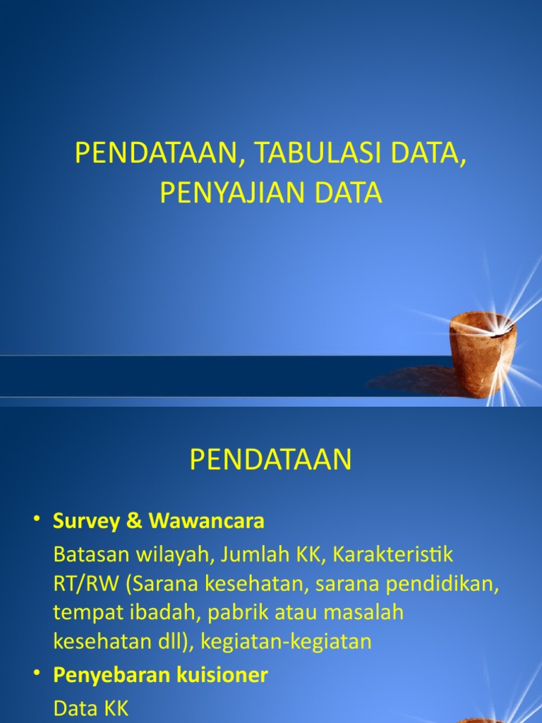 Pendataan, Tabulasi Data, Penyajian Data | PDF