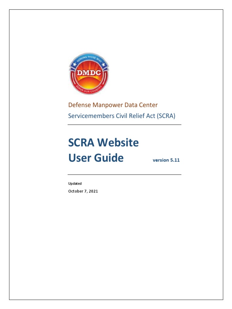 SCRA Website User Guide: Defense Manpower Data Center | PDF | Password ...