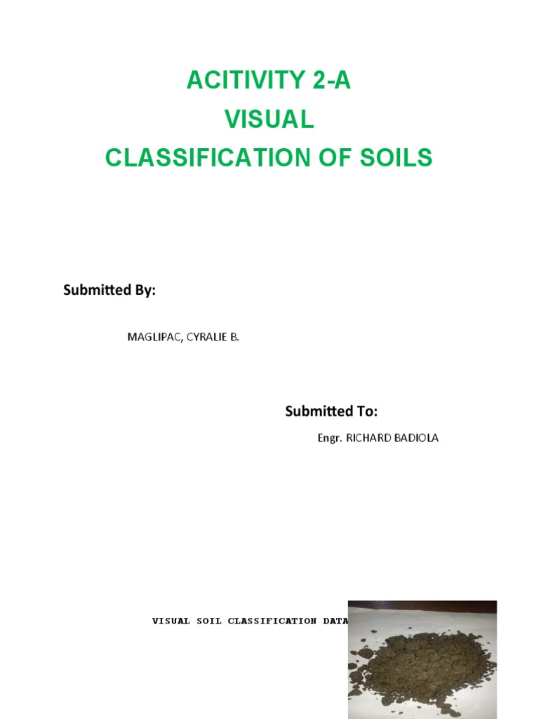 Activity 1 Visual Soil Classification Data Sheet | PDF | Sand | Soil