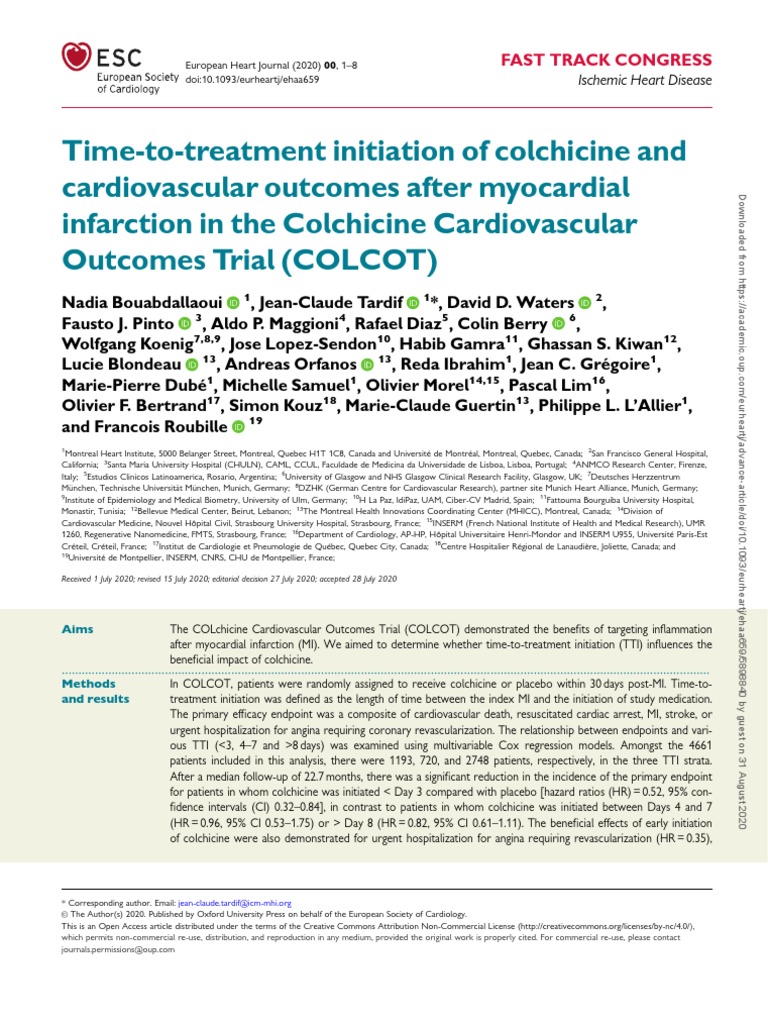 Colcot | PDF | Percutaneous Coronary Intervention | Myocardial Infarction
