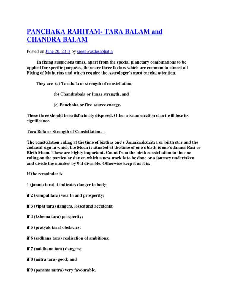 Tarabalam Chandrabalam | PDF | Esoteric Cosmology | Astronomy