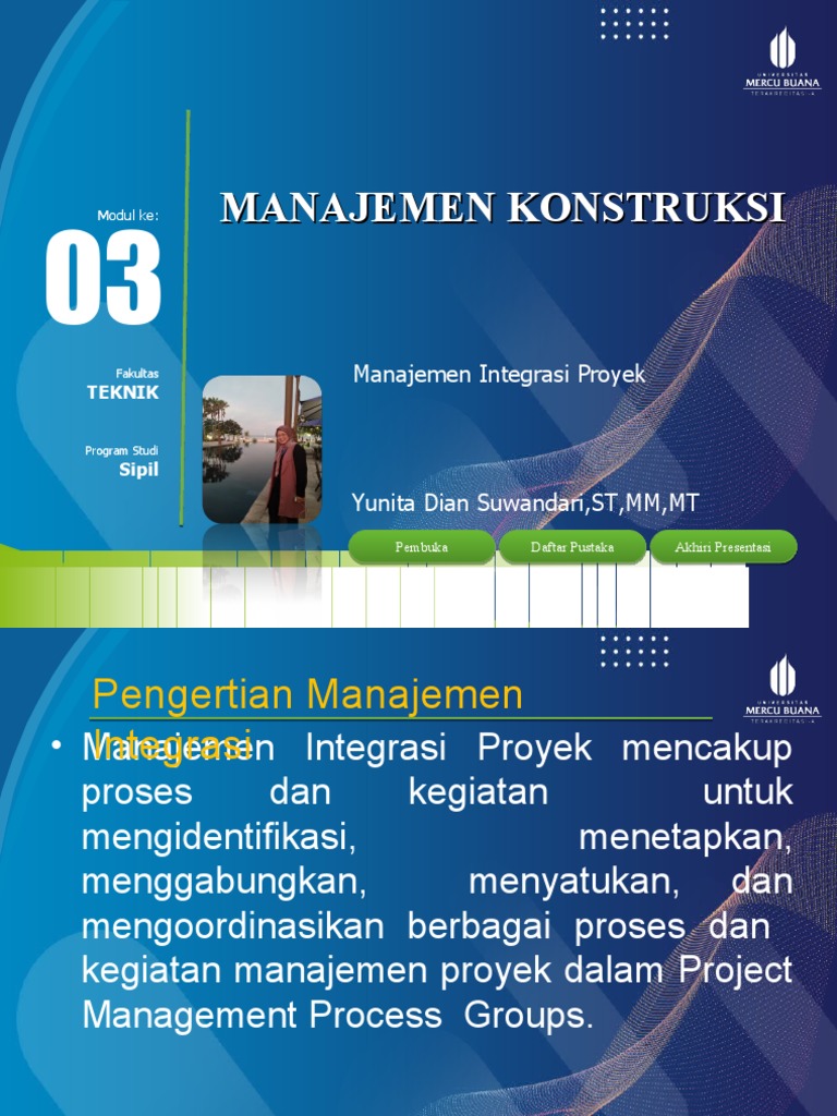 Modul 3 Ppt-Manajemen Integrasi Proyek | PDF